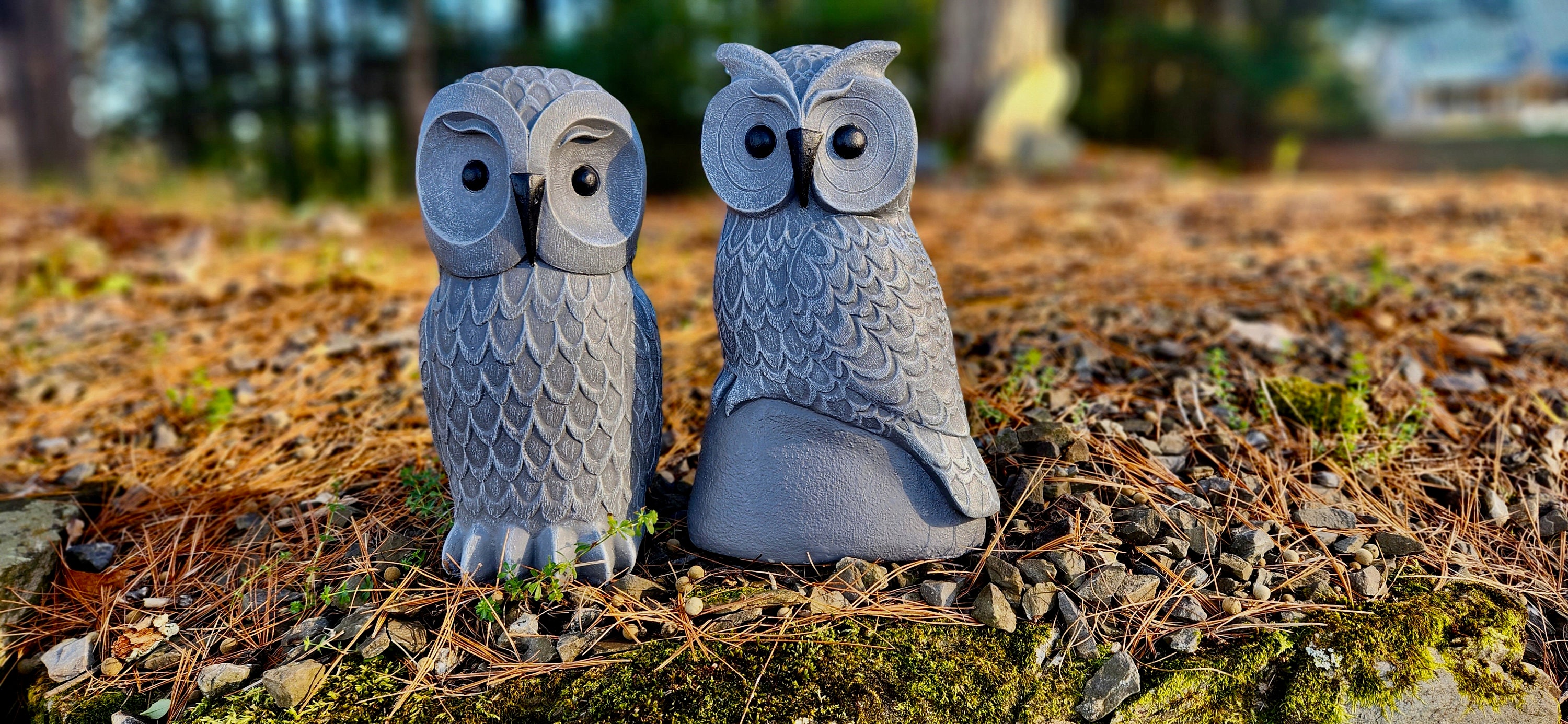 Owl, Concrete Garden Owls, 10 Inches Cement Owl, Owl Figures, Cast ...