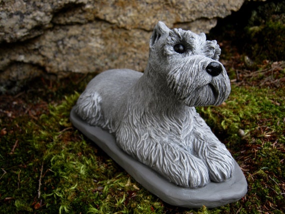 Schnauzer Statue Schnauzer Dogs Concrete Dog Statue Cement - Etsy