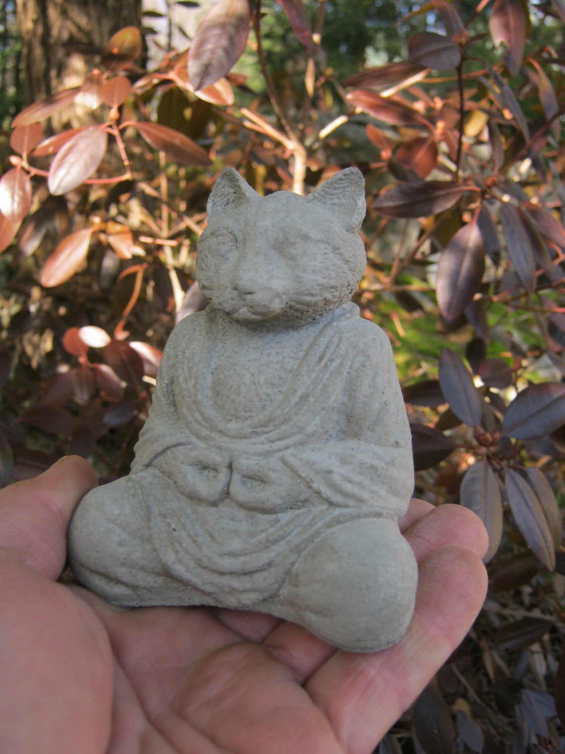 Buddha Cat Meditating Cat Statue Concrete Cats Zen Home and - Etsy