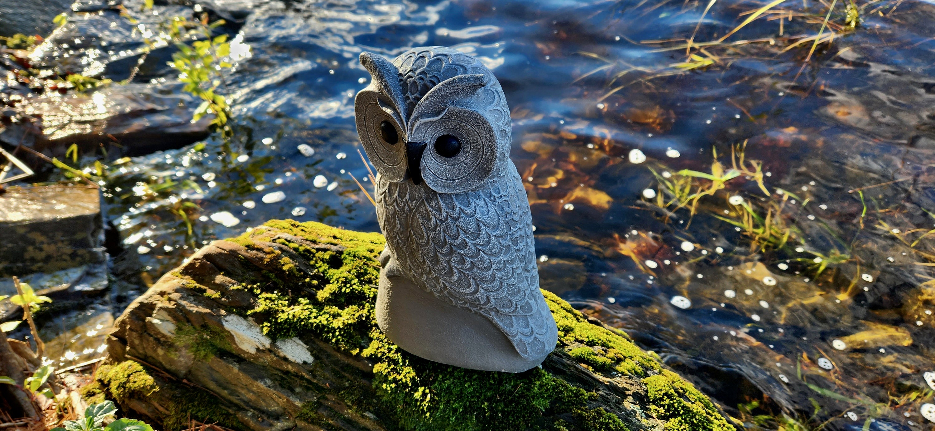 Owl, Concrete Garden Owls, 10 Inches Cement Owl, Owl Figures, Cast ...