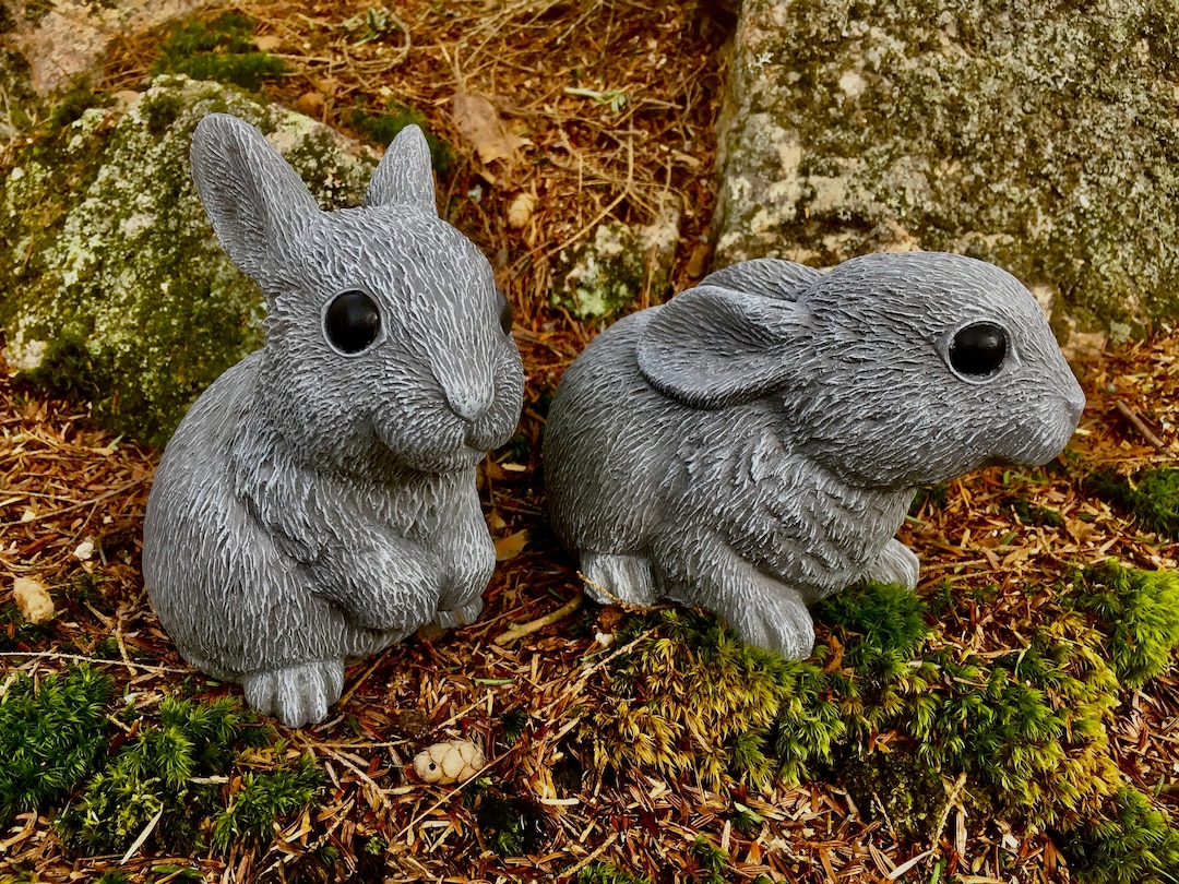 Rabbit Statues, Garden Rabbits, Garden Bunnies, Concrete Rabbits ...