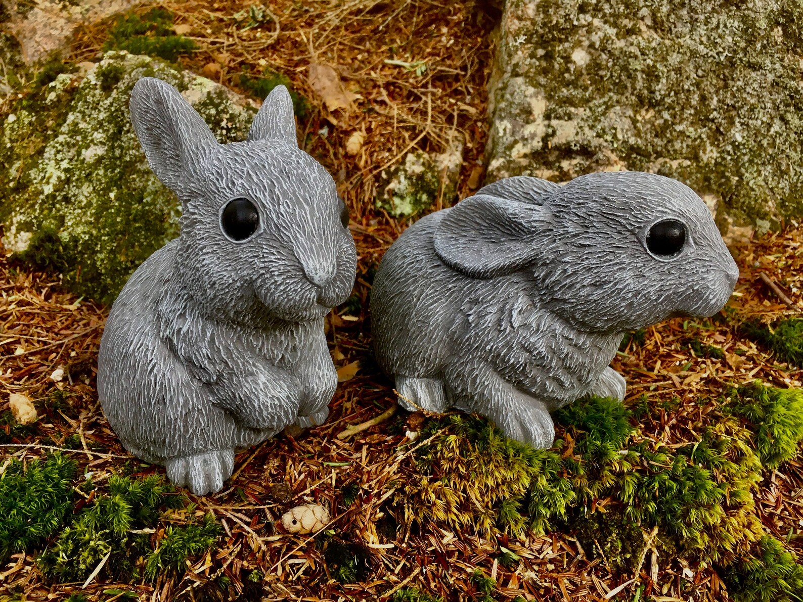 Rabbit Statues Garden Rabbits Garden Bunnies Concrete - Etsy
