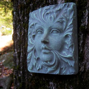 Green Woman Face Goddess, Green Man Face, Hanging Plaque, Garden Face ...