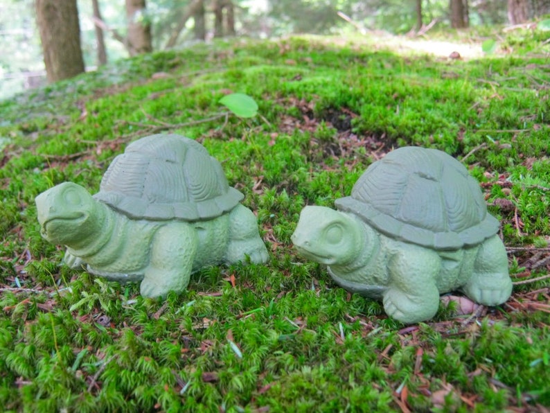 Turtles Statues in Concrete Turtle Figures Garden Decor | Etsy
