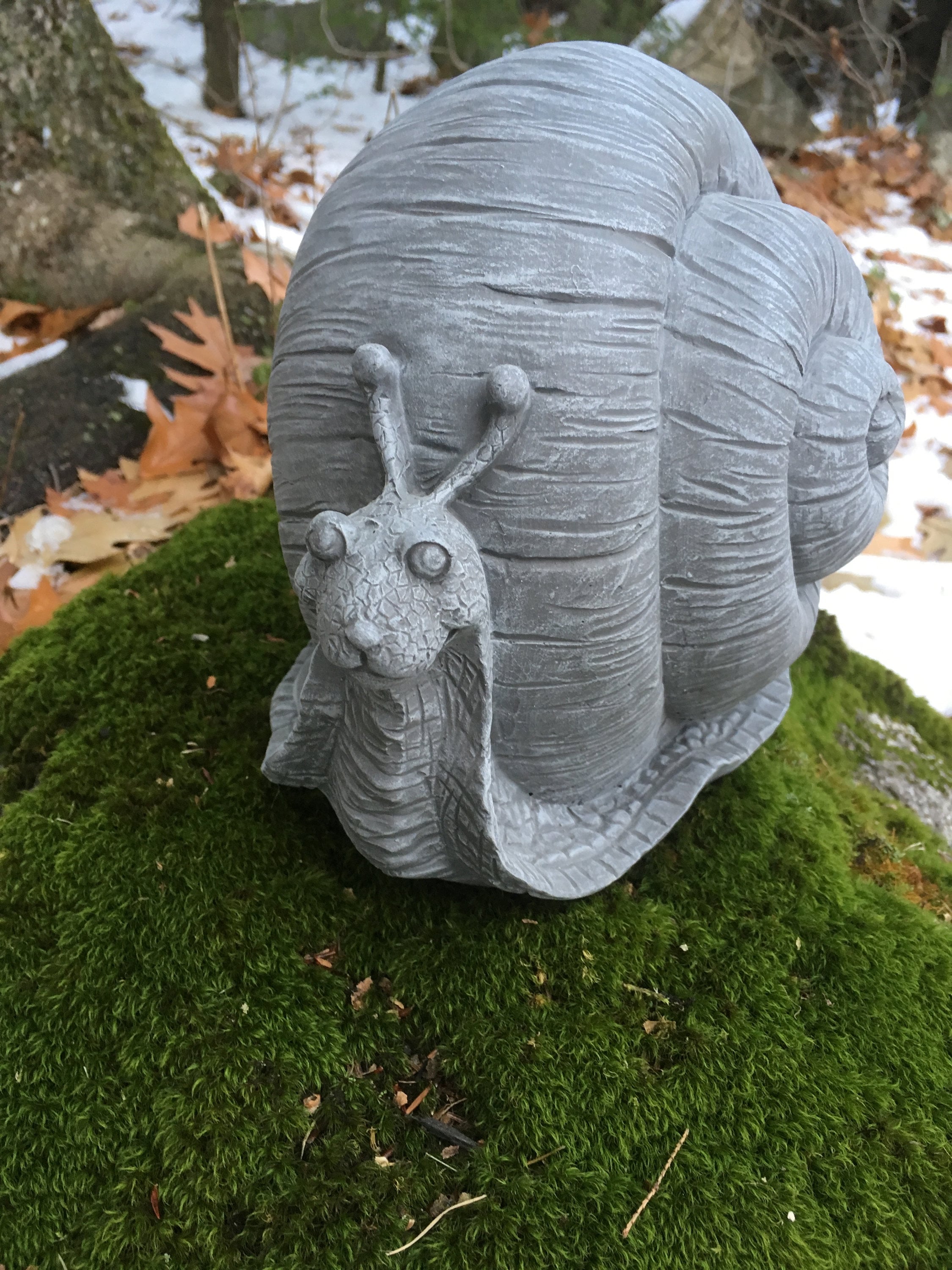 Snail Concrete Statue, Garden Decor, Yard Art Cast in Cement, Large ...