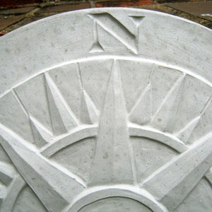 Compass Statue, Garden Decor, Concrete Garden Plaque, Cement Compass ...