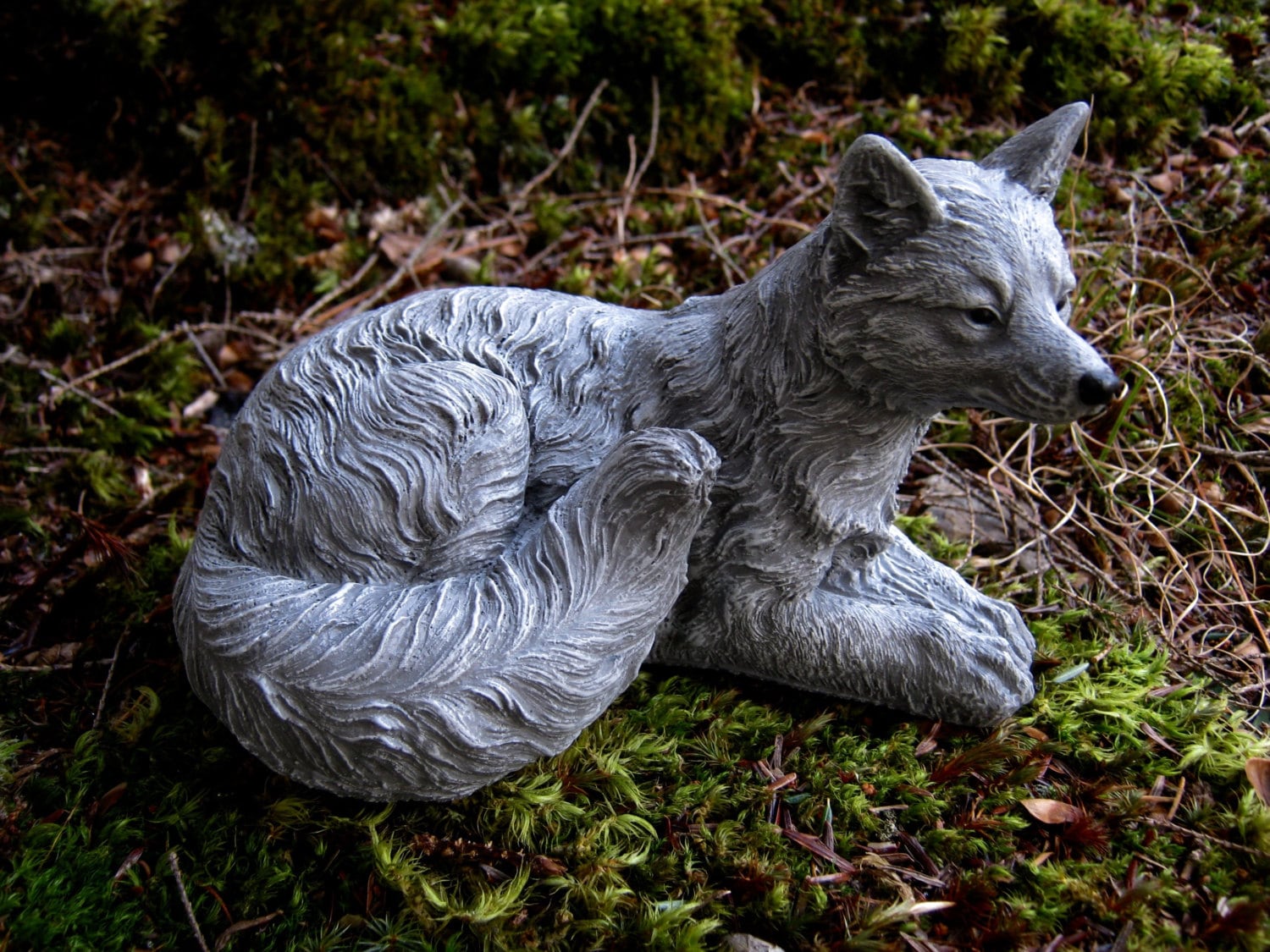 Fox Statue Fox Sculpture Concrete Fox Figure Small Concrete | Etsy