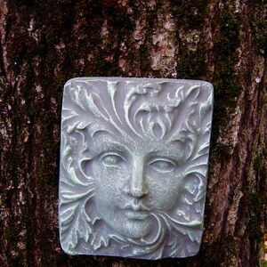 Green Woman Face Goddess, Green Man Face, Hanging Plaque, Garden Face ...