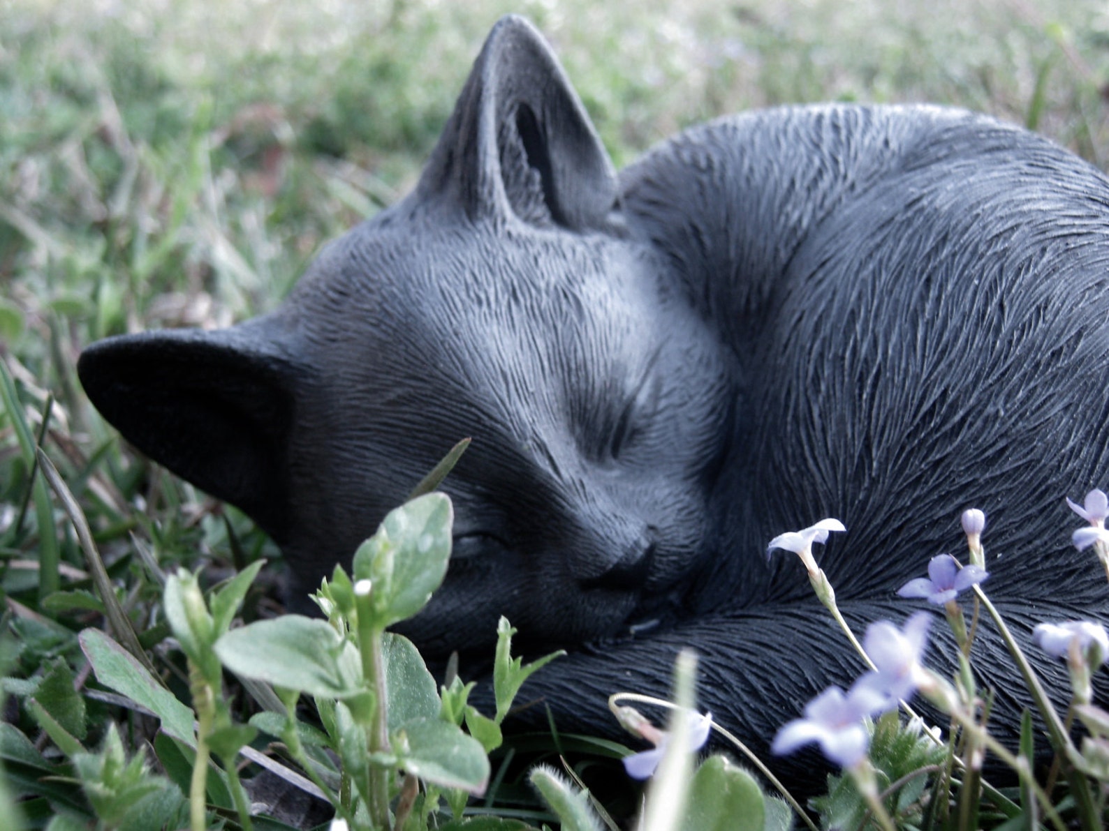 Cat Statue Concrete Cats Sleeping Cat Statues Cement Cat - Etsy