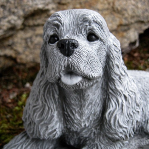 Cement Dog Statue Cocker Spaniel Pet Statue Pet Memorial - Etsy