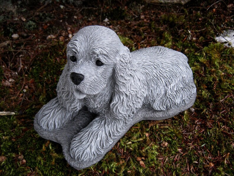 Spaniel Statue, Concrete Spaniel Dog, Cement Statue, Pet Memorial ...