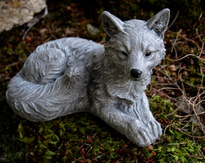 Fox Statue, Fox Sculpture, Concrete Fox Figure, Small Concrete Statues ...