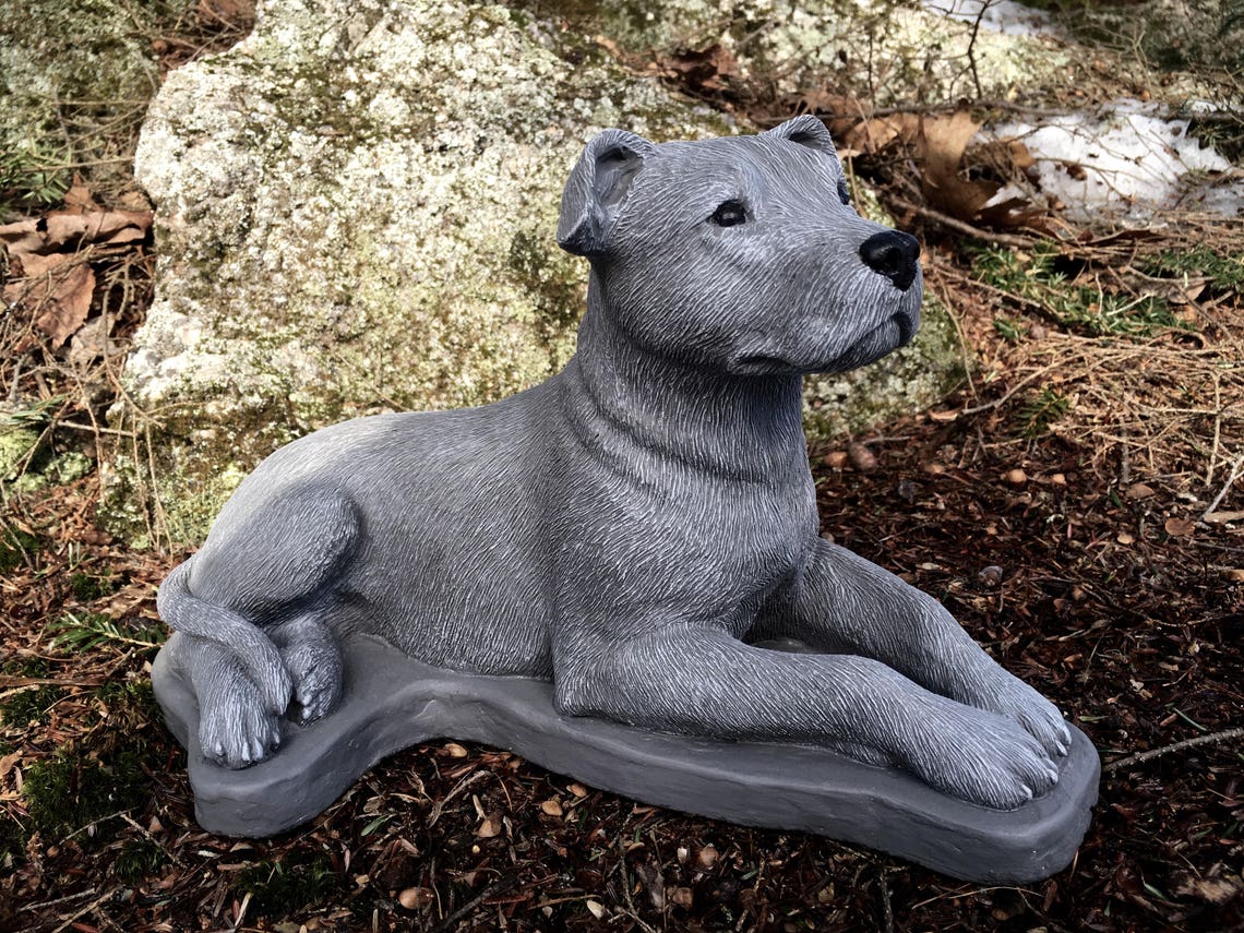 Pitbull Statue Concrete Statues. Pit Bull Dog Statue Garden | Etsy