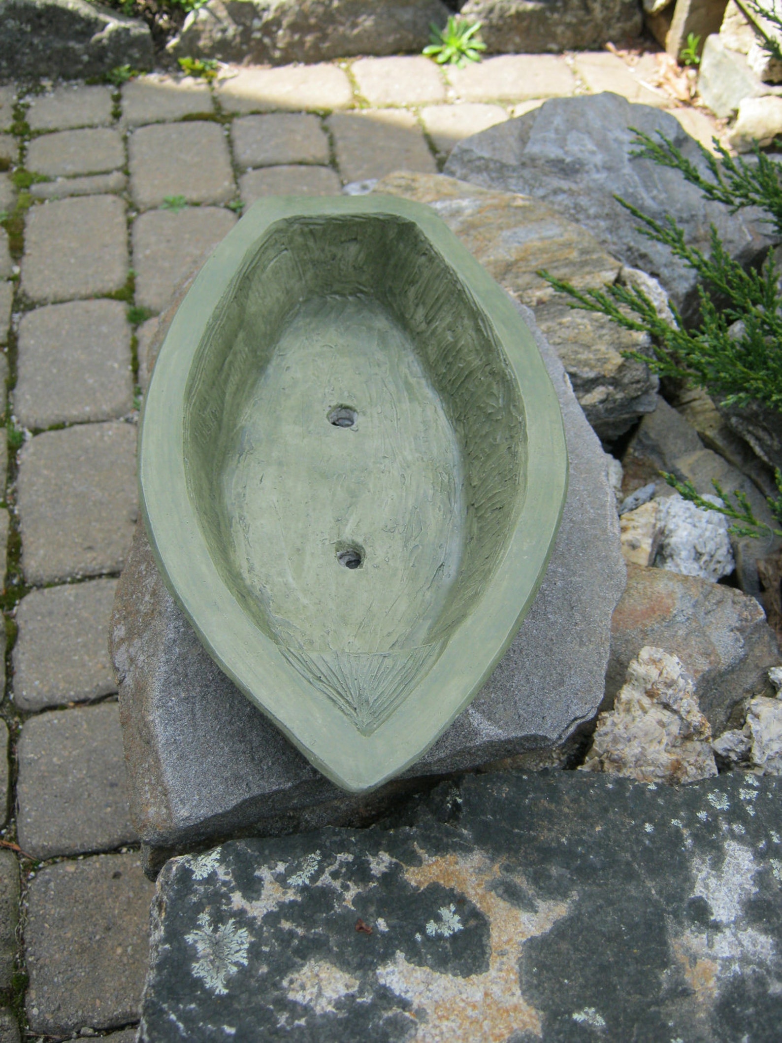 Boat Planter Concrete Green Boat Plant Pot Flower Pot Boat - Etsy
