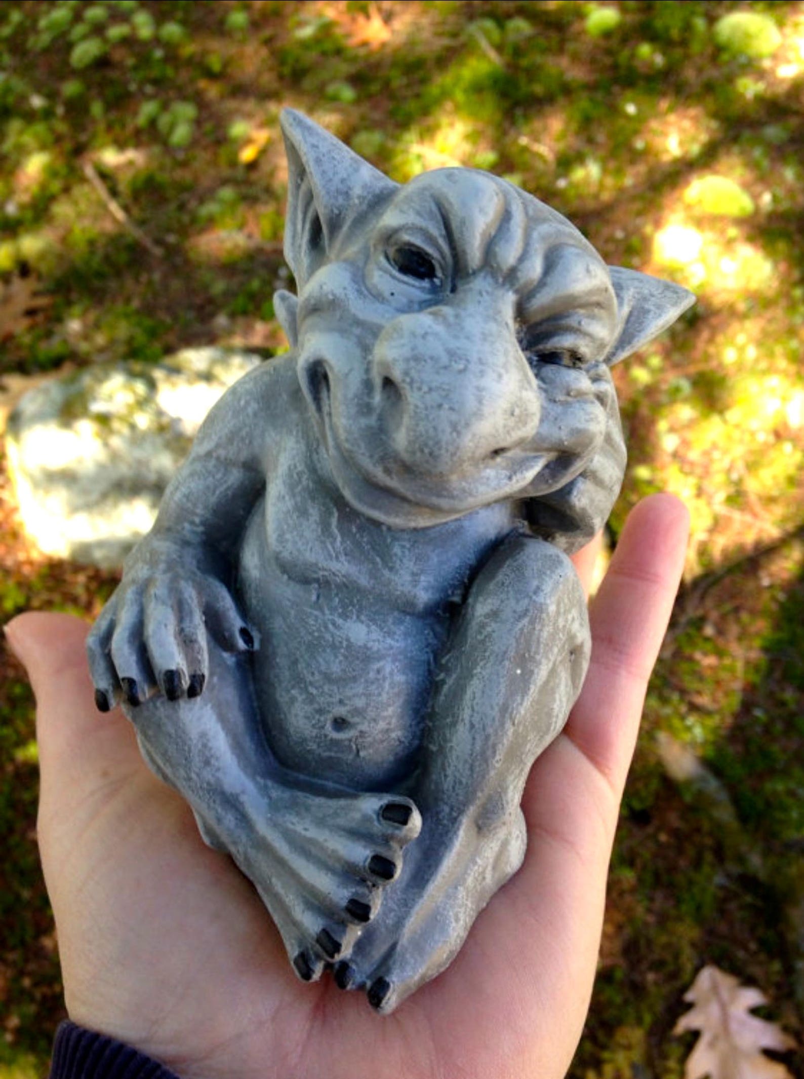 Gargoyle Statue, Silly Gargoyle Concrete Garden Decor, Cement Gothic ...