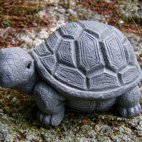 Turtle Statue Concrete Cement Turtles Painted Turtle Cement | Etsy