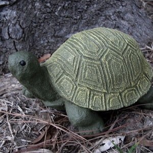 Turtle Statue Stretching, Painted Concrete Garden Figure, Cement Turtle ...