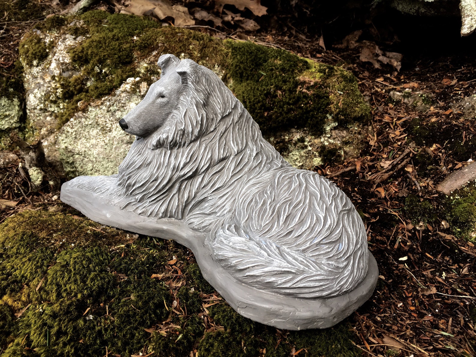 Collie Dog Statue Concrete Collie Figure Collie Dog Pet - Etsy
