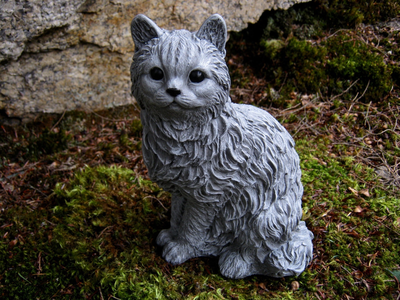 Cat Statue Concrete Cat Figure Cement Garden Decor Statues of Cats Cat ...