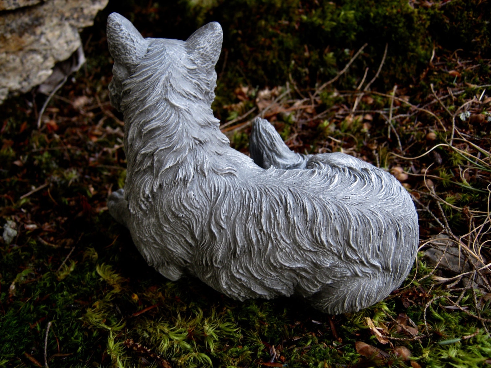 Fox Statue Fox Sculpture Concrete Fox Figure Small Concrete - Etsy