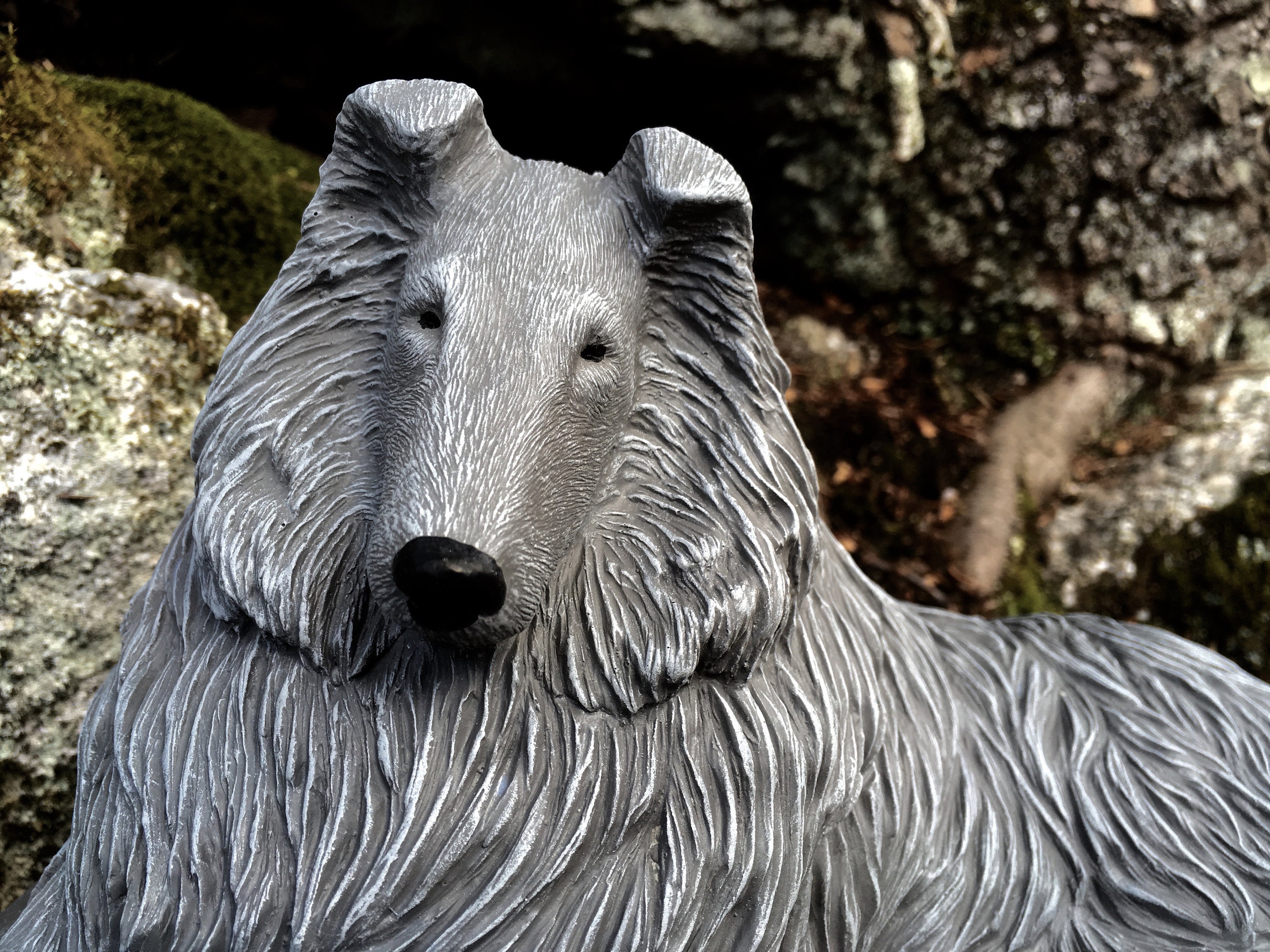 Collie Dog Statue Concrete Collie Figure Collie Dog Pet | Etsy