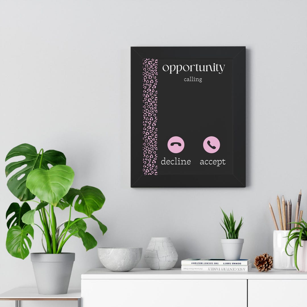 Opportunity Phone Call Coquette Feminine Chic Girly Pink Wall Print - Etsy