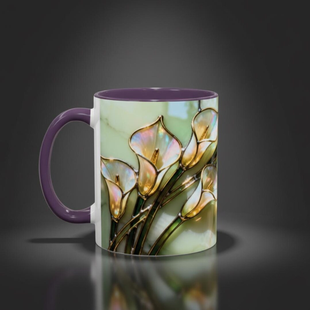 Calla Lily Mug Personalized Flower Cup Elegant Coffee Ceramic Gift ...
