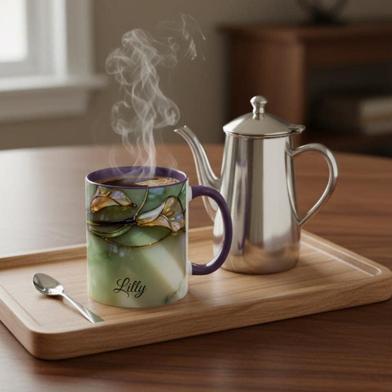 Calla Lily Mug Personalized Flower Cup Elegant Coffee Ceramic Gift ...