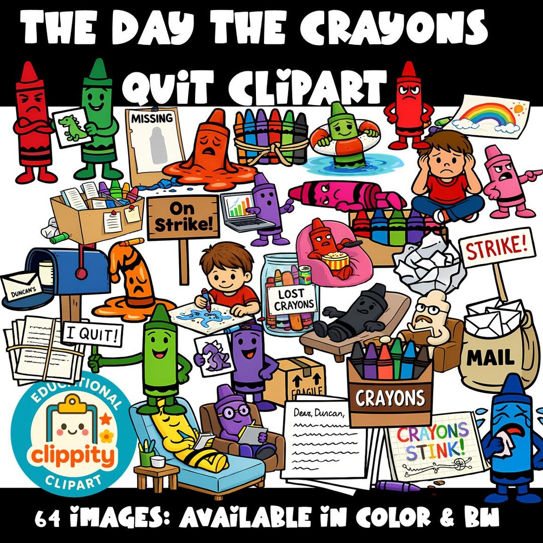 The Day the Crayons Quit Clipart – SEL Illustrations (64 Images ...