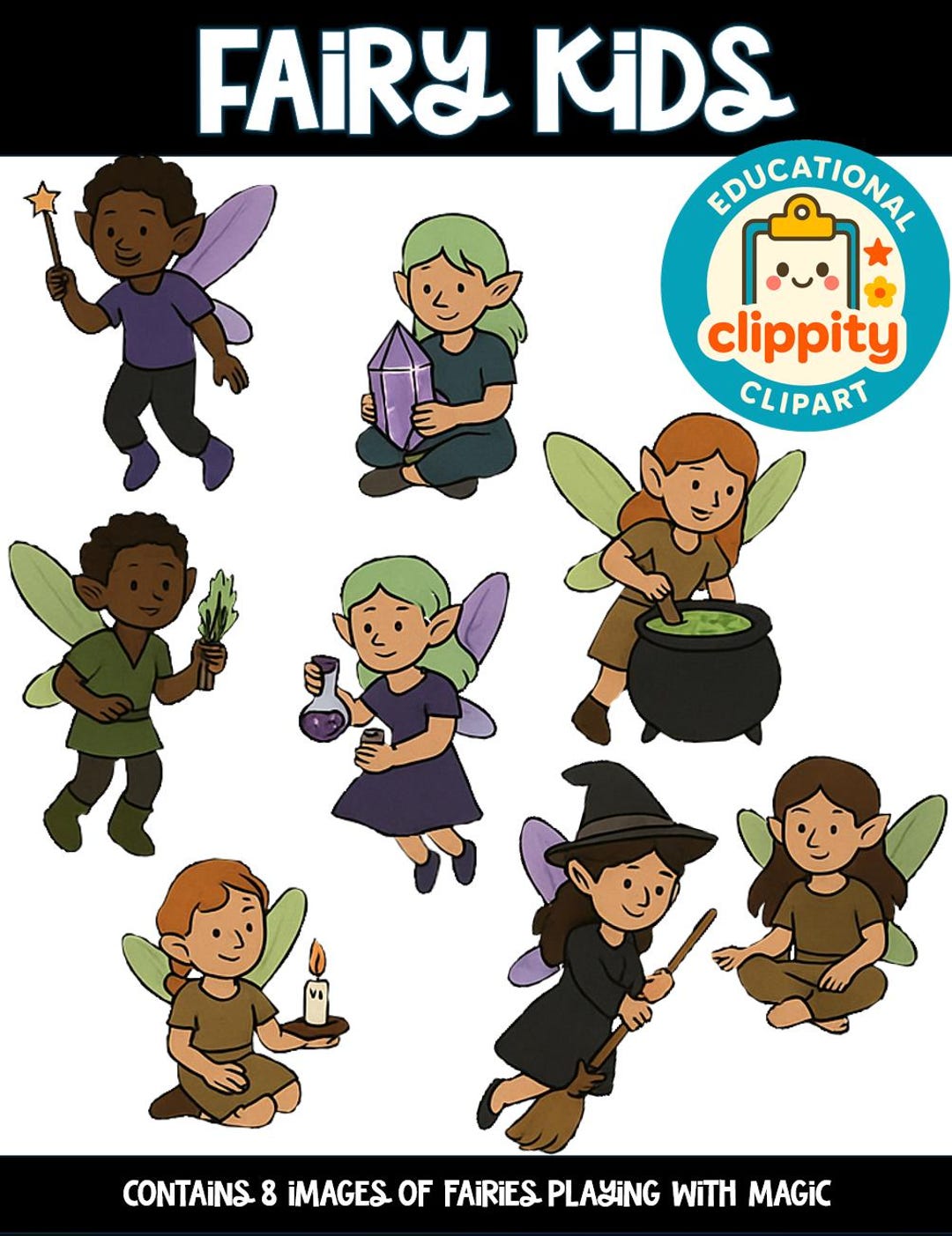 Magical Fairy Clipart Bundle: Fantasy Kids Illustration - Etsy UK