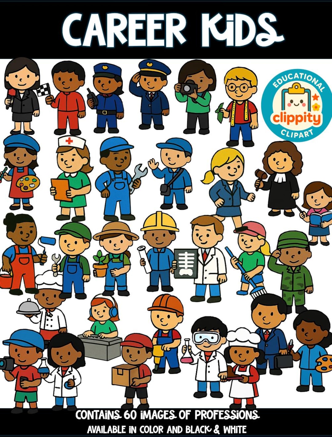 Career Kids Clipart - Career Day - Professions - Community Helpers - Etsy