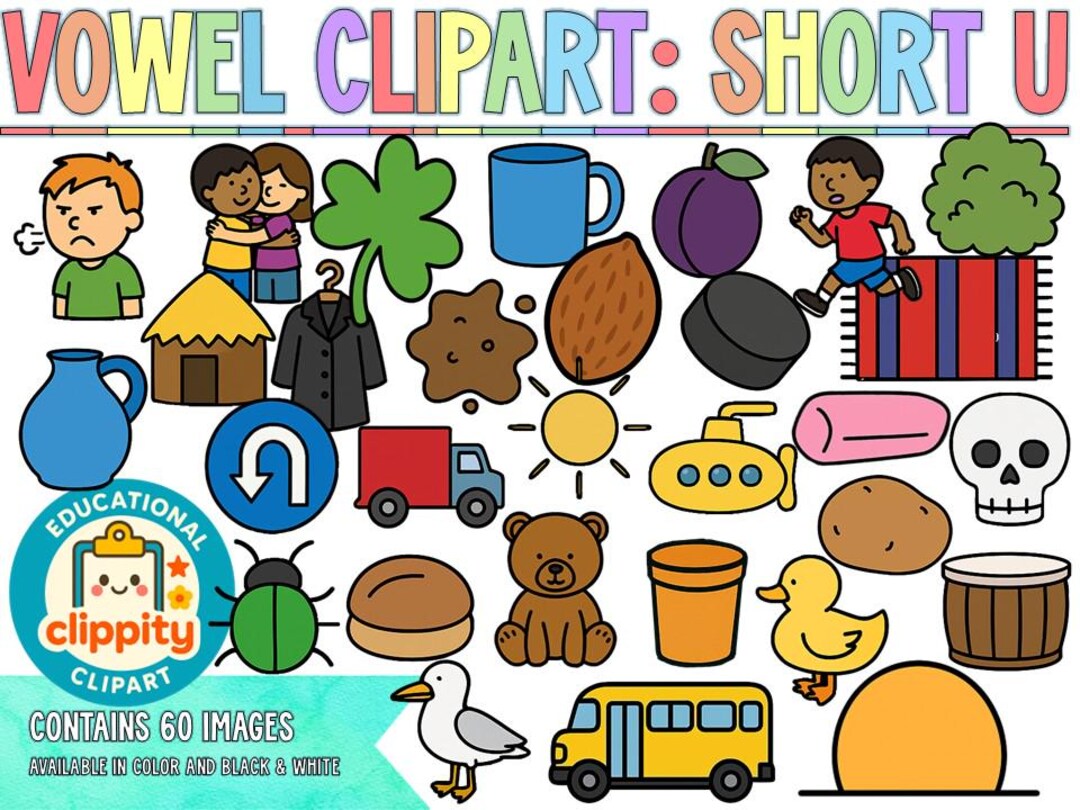 Short U Word Clipart: Phonics Education (60 Images) - Etsy