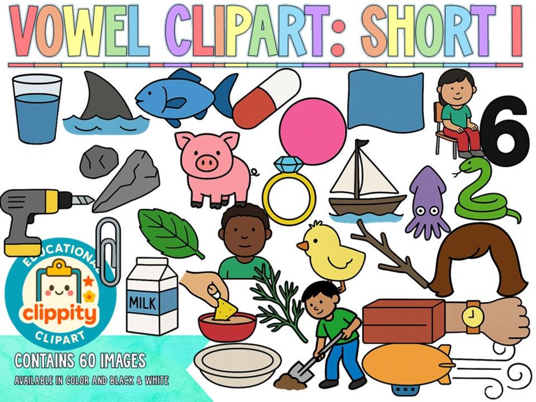 Short I Vowel Clipart – Phonics Education Graphics - Etsy UK