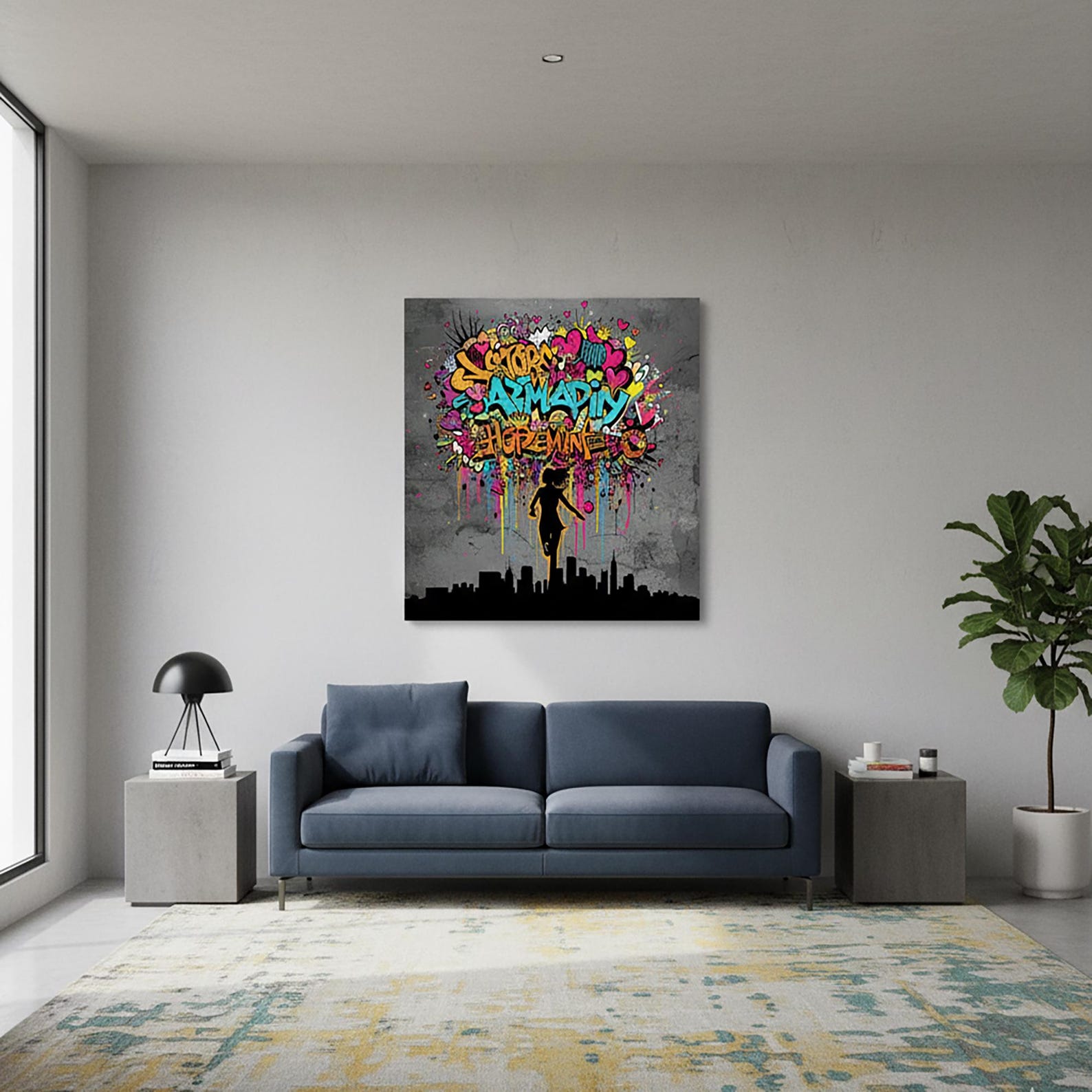 Banksy Style Graffiti, Graffiti Pop Art Print, Abstract Running Woman ...