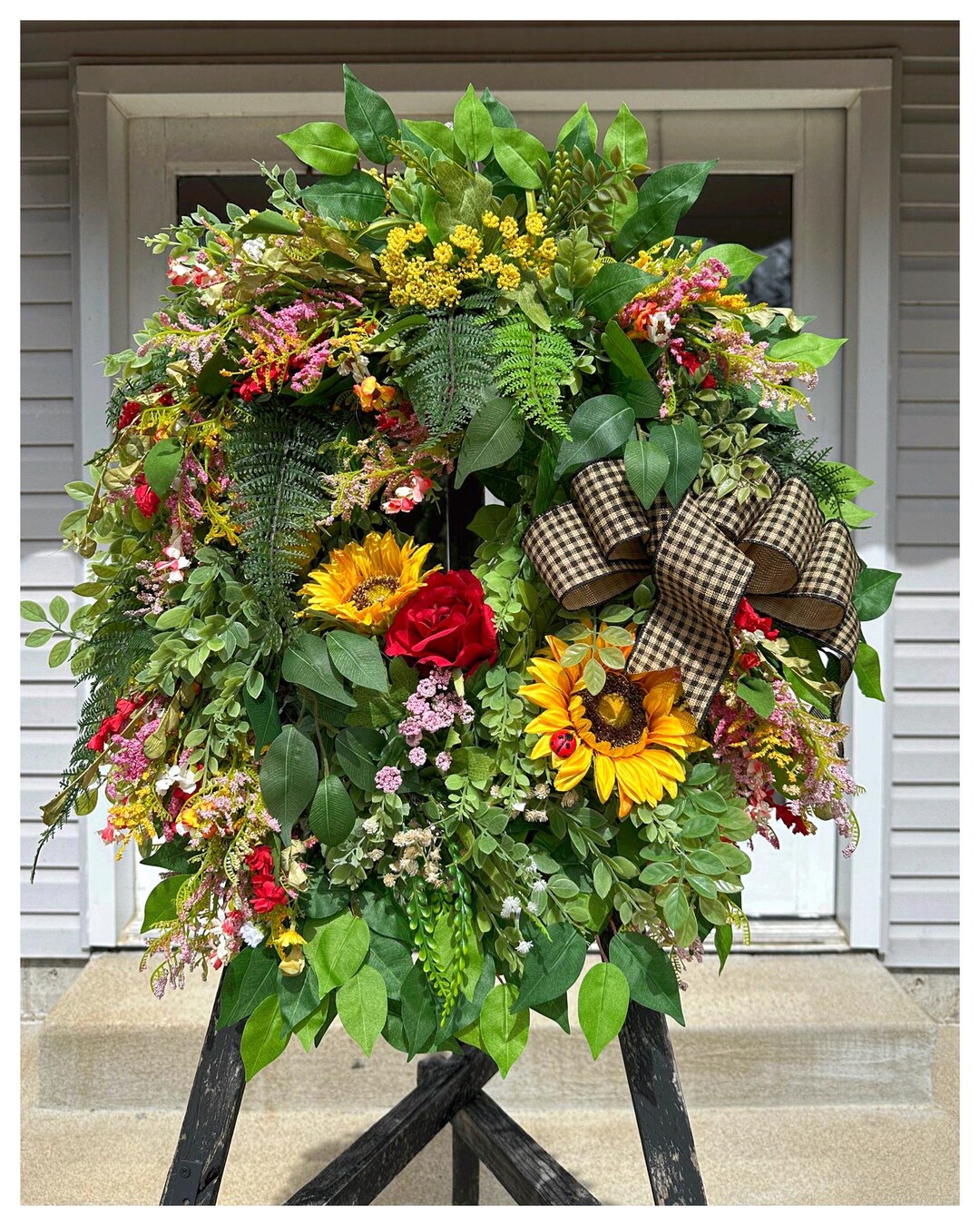 COUNTRY DOOR Farmhouse Style Spring Summer Everyday Sunflowers ...