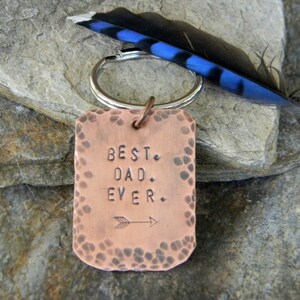 Best Dad Ever Copper Keychain Handmade Copper Key Ring Hand Stamped ...