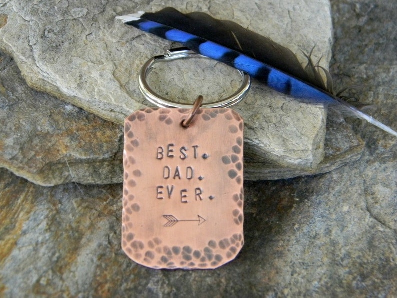 Best Dad Ever Copper Keychain Handmade Copper Key Ring Hand | Etsy
