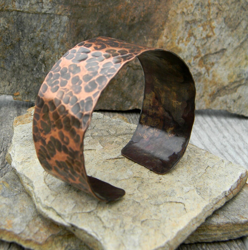 Copper Cuff Bracelet Handmade Hammered Copper Bracelet Rustic - Etsy