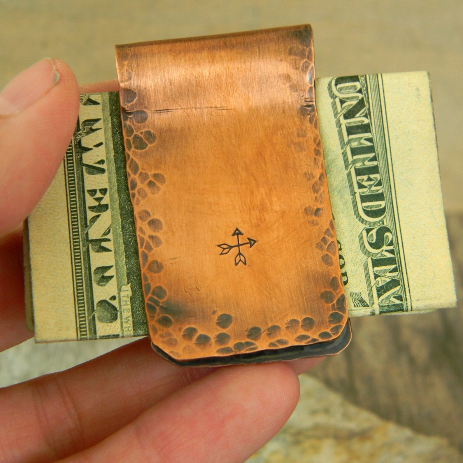 Distressed Copper Money Clip Hammered Copper Rustic Masculine - Etsy