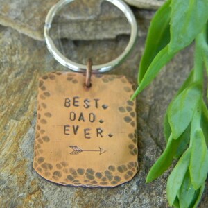 Best Dad Ever Copper Keychain Handmade Copper Key Ring Hand Stamped ...