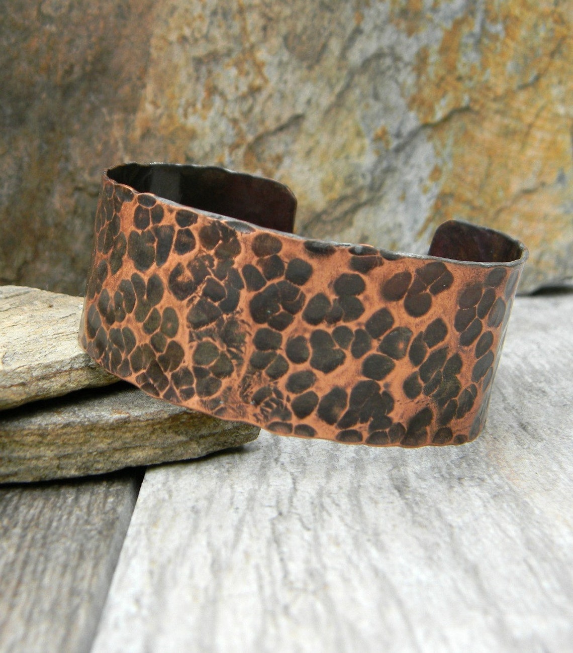 Copper Cuff Bracelet Handmade Hammered Copper Bracelet Rustic - Etsy