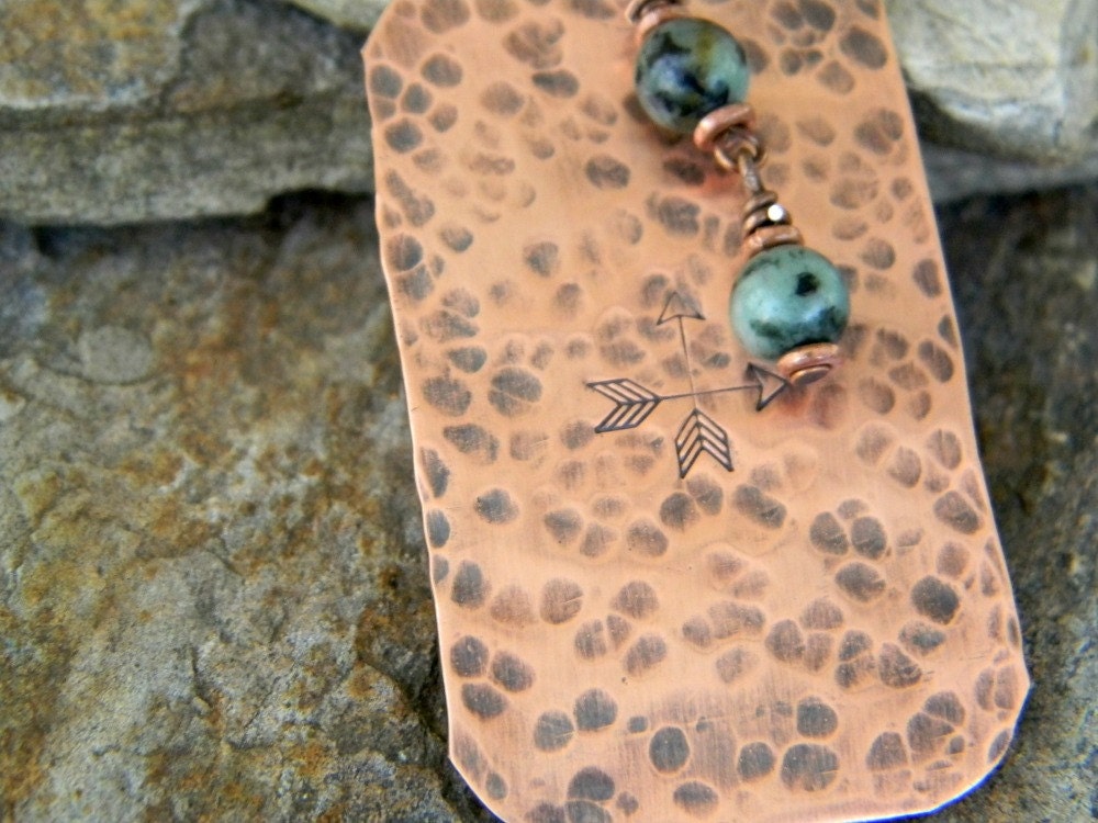 Copper Keychain Handmade Copper Key Ring Crossed Arrows Hand - Etsy
