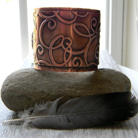 Wide cuff bracelet copper cuff handmade hammered copper | Etsy