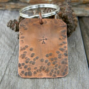 Copper Keychain Handmade Copper Key Ring Crossed Arrows Hand Stamped ...