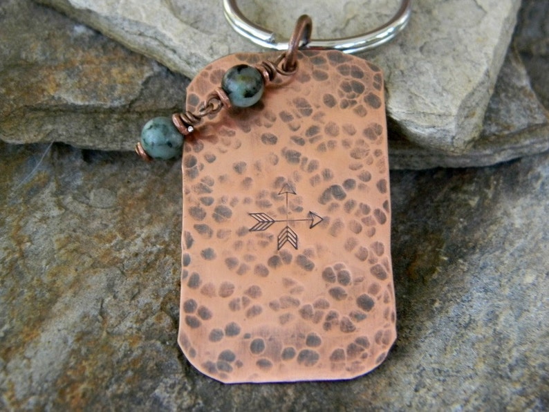 Copper Keychain Handmade Copper Key Ring Crossed Arrows Hand - Etsy