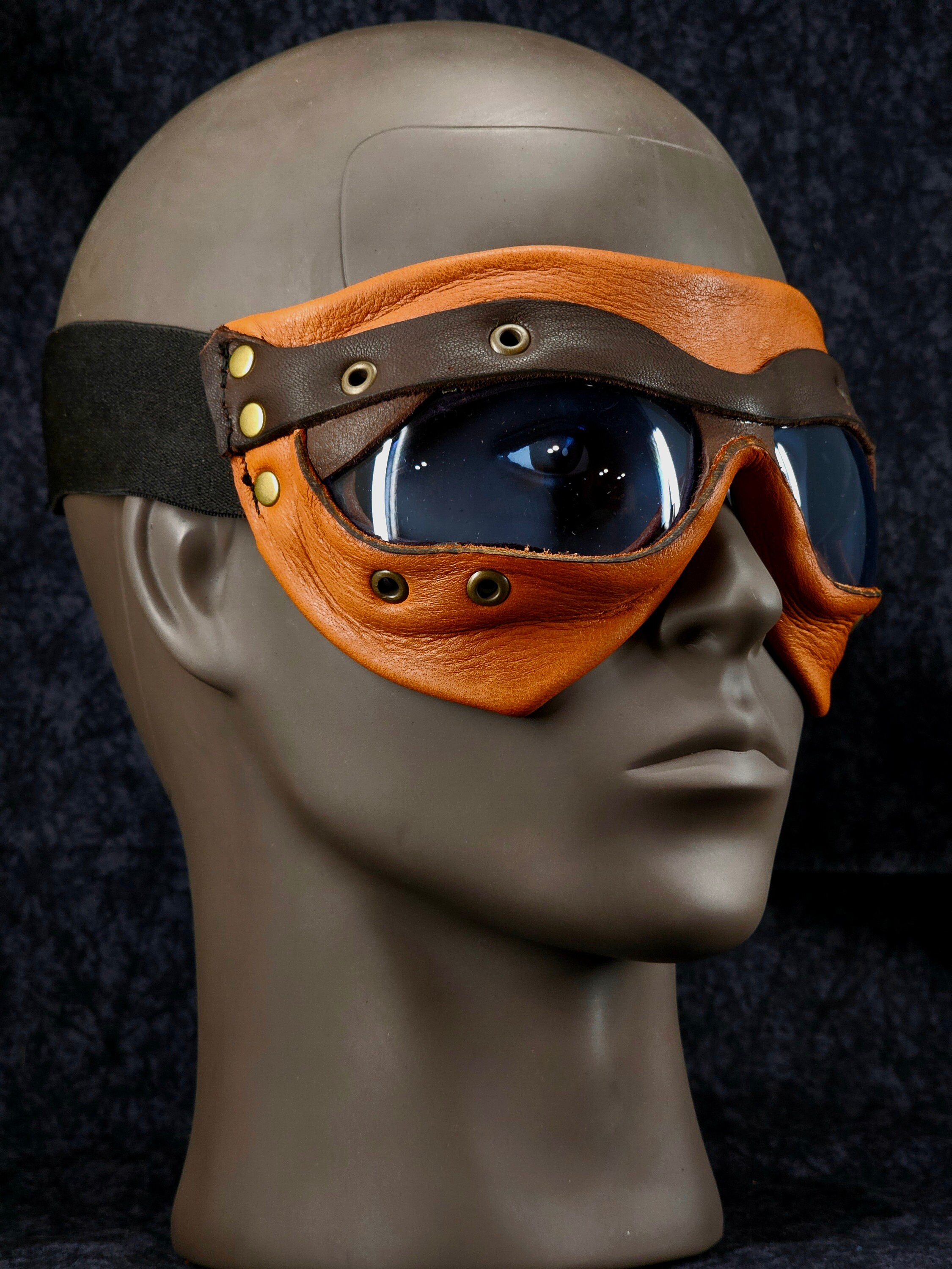 Burnt Orange and Brown Leather Goggles. Supple Deer Leather, Antifog ...