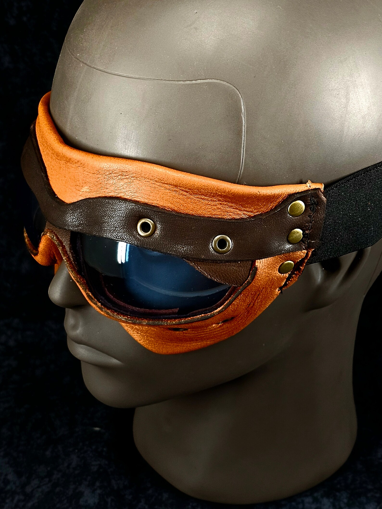 Burnt Orange and Brown Leather Goggles. Supple Deer Leather, Antifog ...