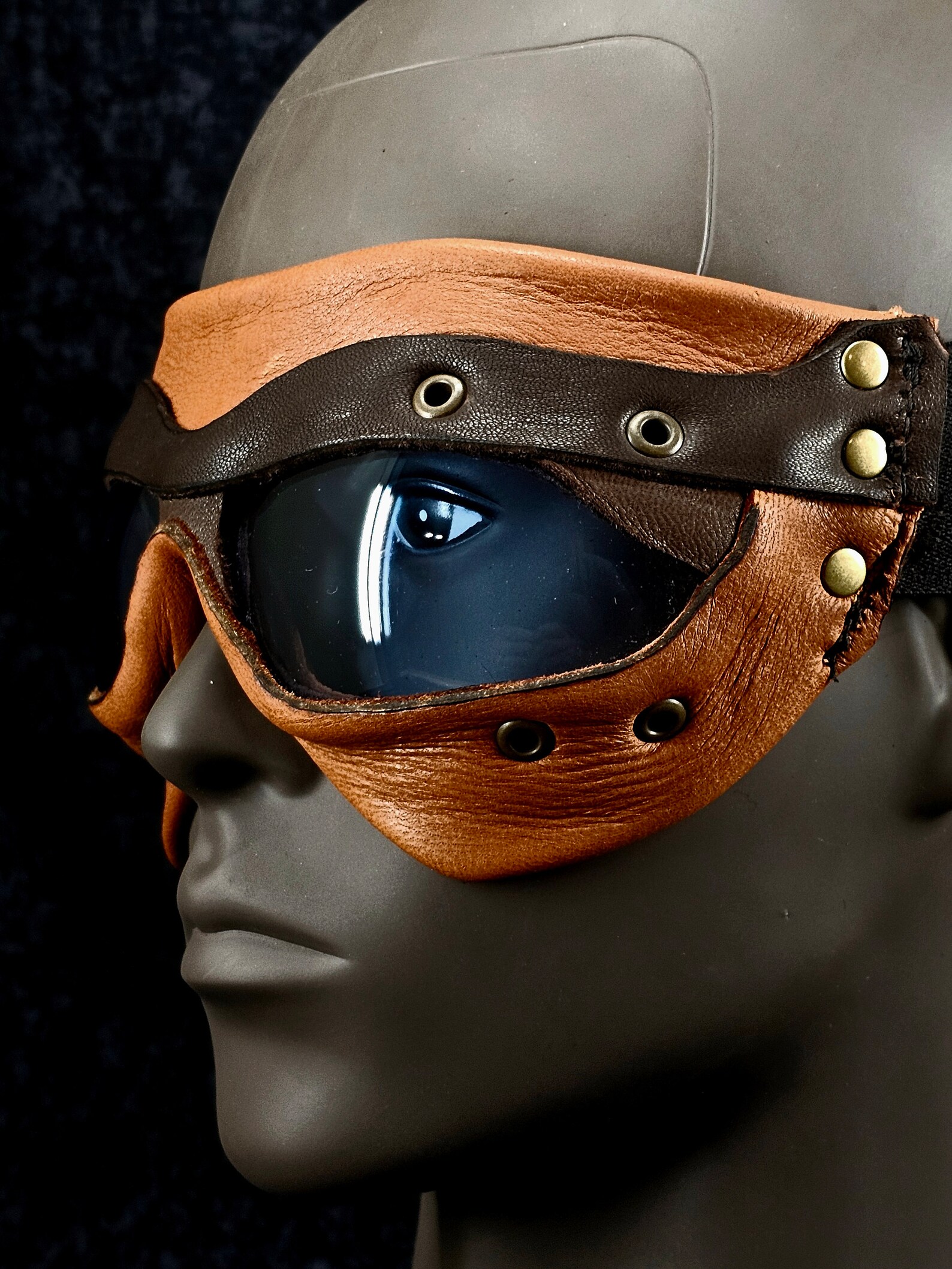 Burnt Orange and Brown Leather Goggles. Supple Deer Leather, Antifog ...