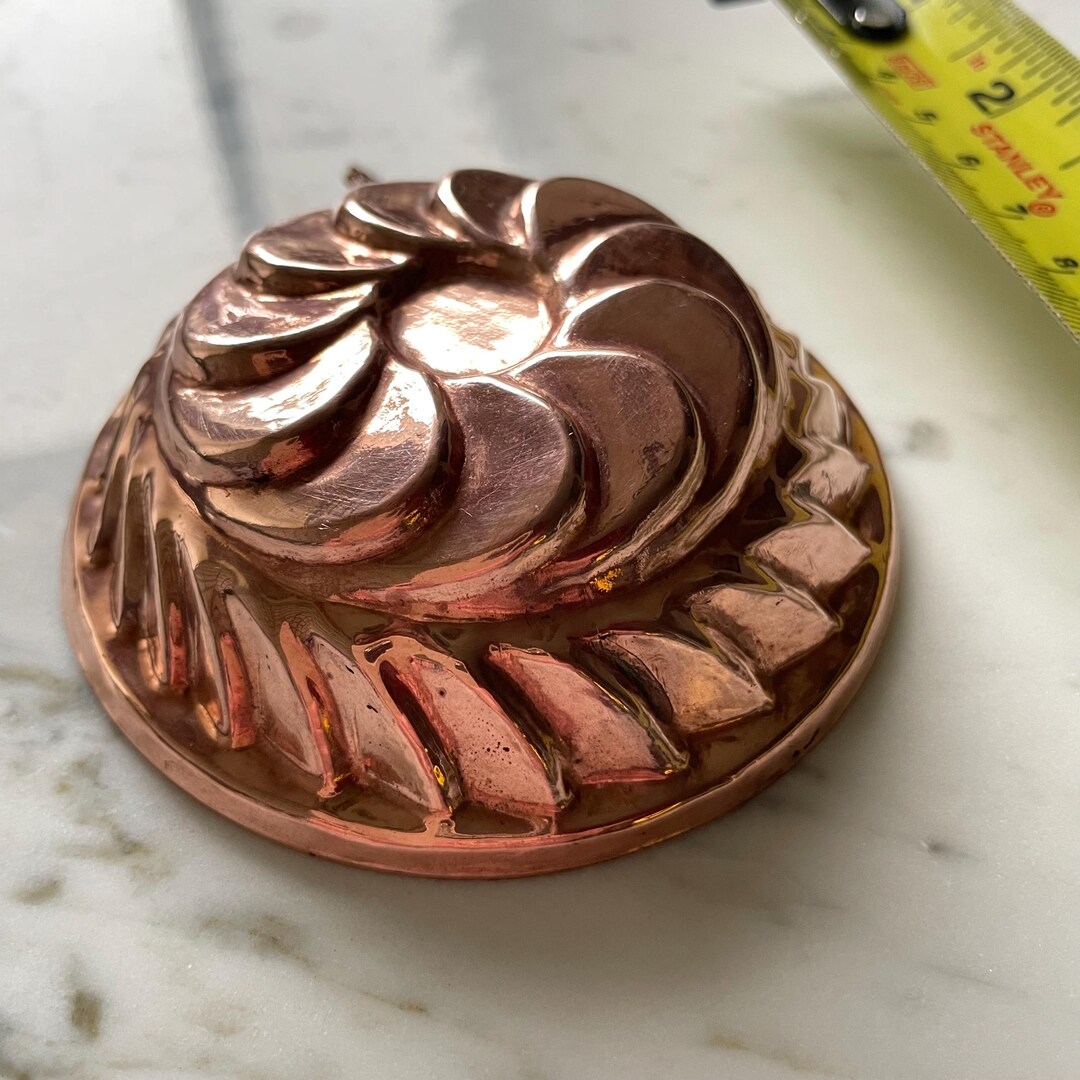 Vintage Copper Jello Mold, Small Birth-gramm Chocolate or Jelly Mould ...