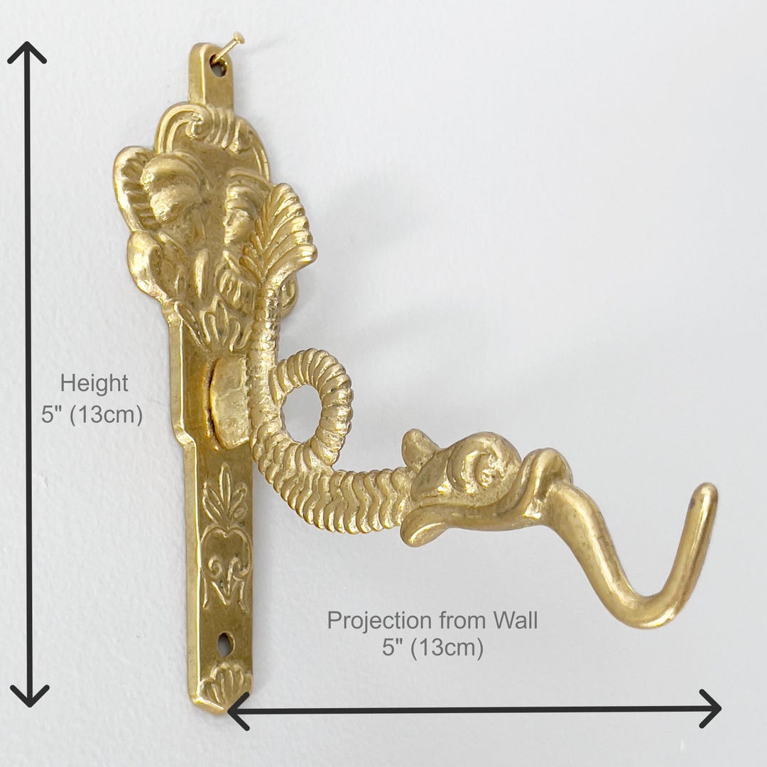 Solid Brass Serpent Dragon With Coiled Tail With Flared Fin for Hanging ...